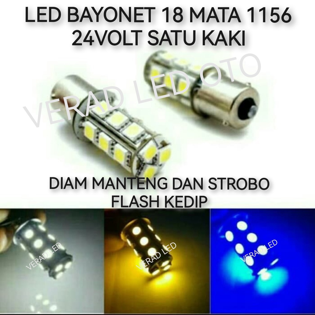 Jual LAMPU LED BAYONET 1156 1 KAKI LAMPU SEIN SENJA BUMPER BEMPER SMD ...