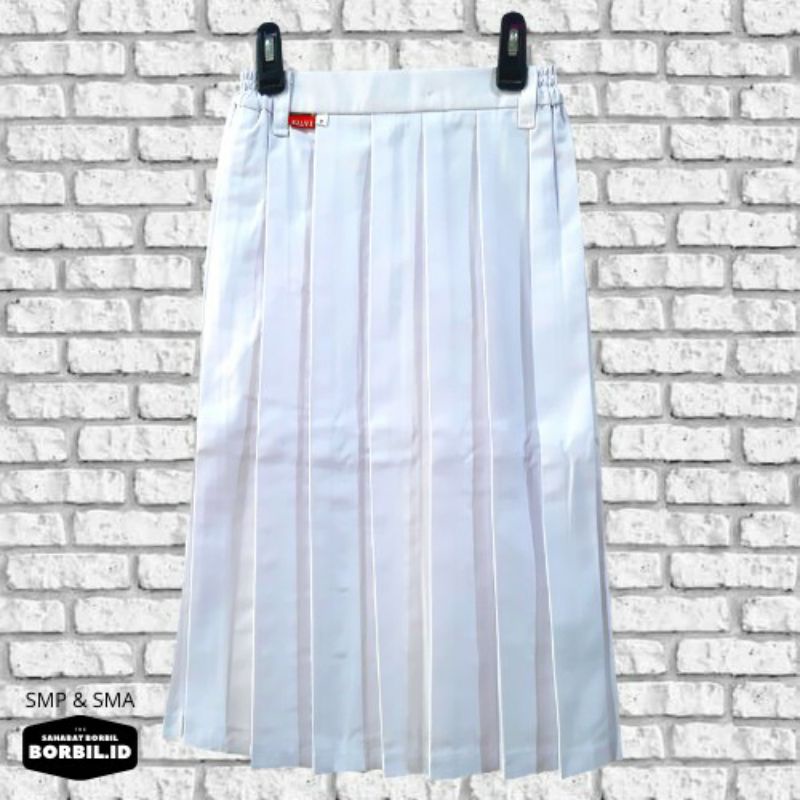 Jual Seragam SMP/SMA Rok Panjang Rempel Putih - Seragam Sekolah - Rok Rempel | Shopee Indonesia