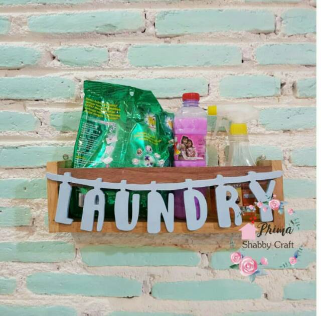 Jual AMBALAN RAK GANTUNG LAUNDRY LAUNDRI TEMPAT DETERGENT KAYU HIASAN ...