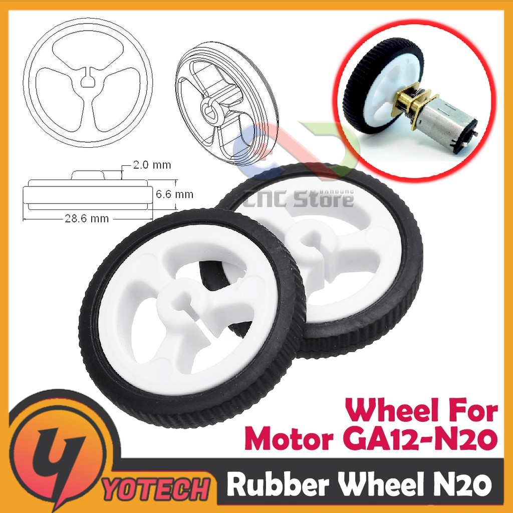 Jual RODA RUBBER WHEEL MOTOR GA12-N20 N20 | Shopee Indonesia