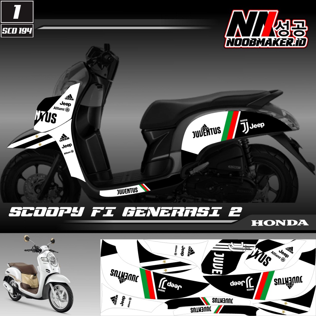 Jual SCD 194 DECAL STICKER SCOOPY FI 2017 2018 2019 2020 JUVENTUS ...