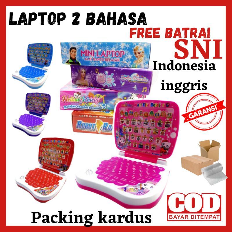 Jual Mainan Laptop Laptopan Edukasi Anak 2 Bahasa Anak perempuan Laki ...