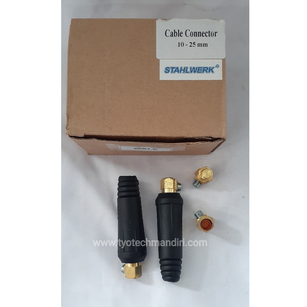 Jual CONECTOR KABEL LAS / CONECTOR PANEL 10mm - 25mm - MALE - STAHLWERK ...