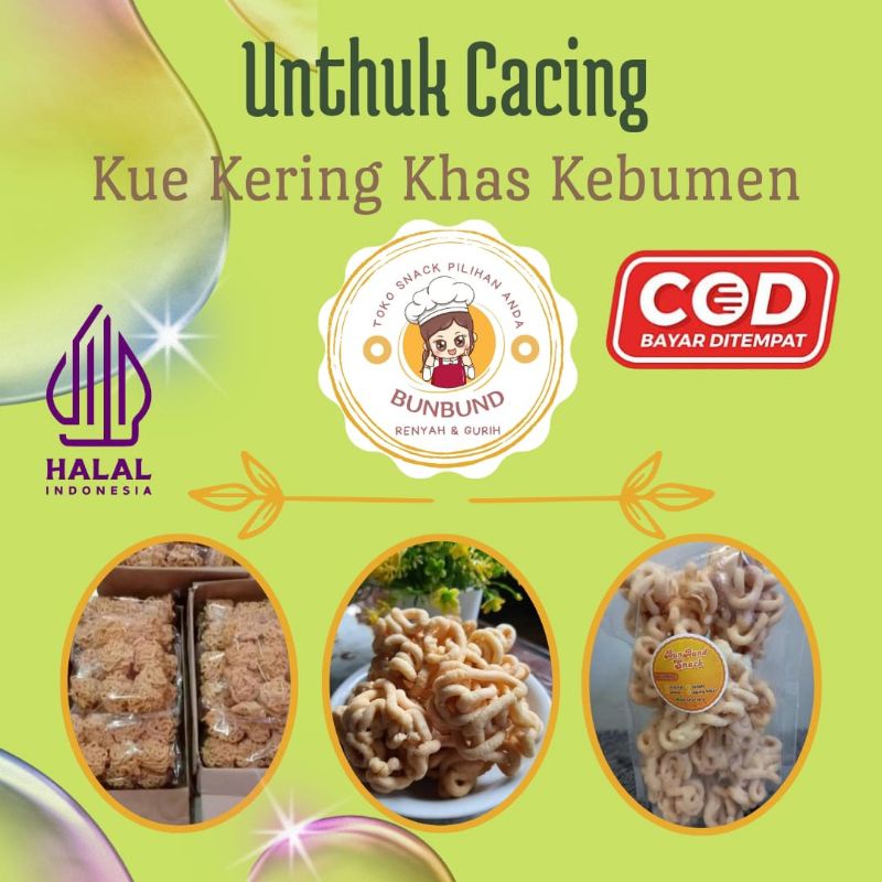 Jual Kue unthuk cacing | thuring putu kue kering | jajanan khas kebumen ...