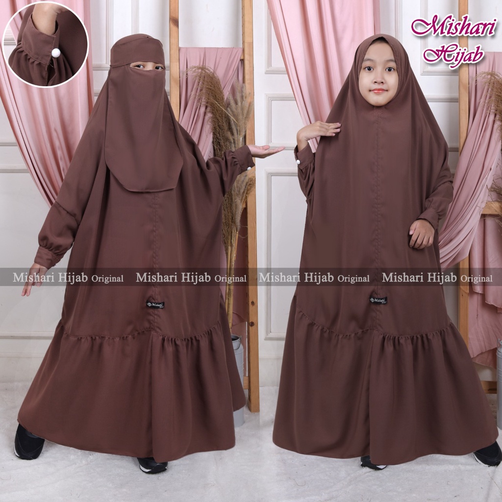 Jual long khimar overhead anak/Long Khimar Anak Overhead Jilbab Instan ...