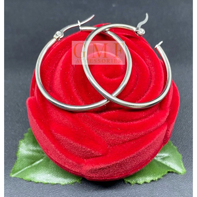 Jual Anting Titanium Bulat Hoop Warna Perak Anting Gipsy Anti Karat ...
