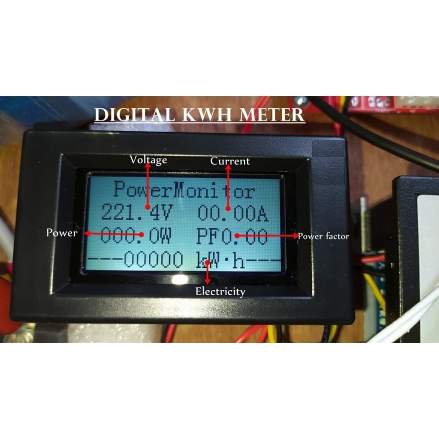 Jual Digital Panel Power Monitor Watt Meter Voltage KWh Voltmeter ...