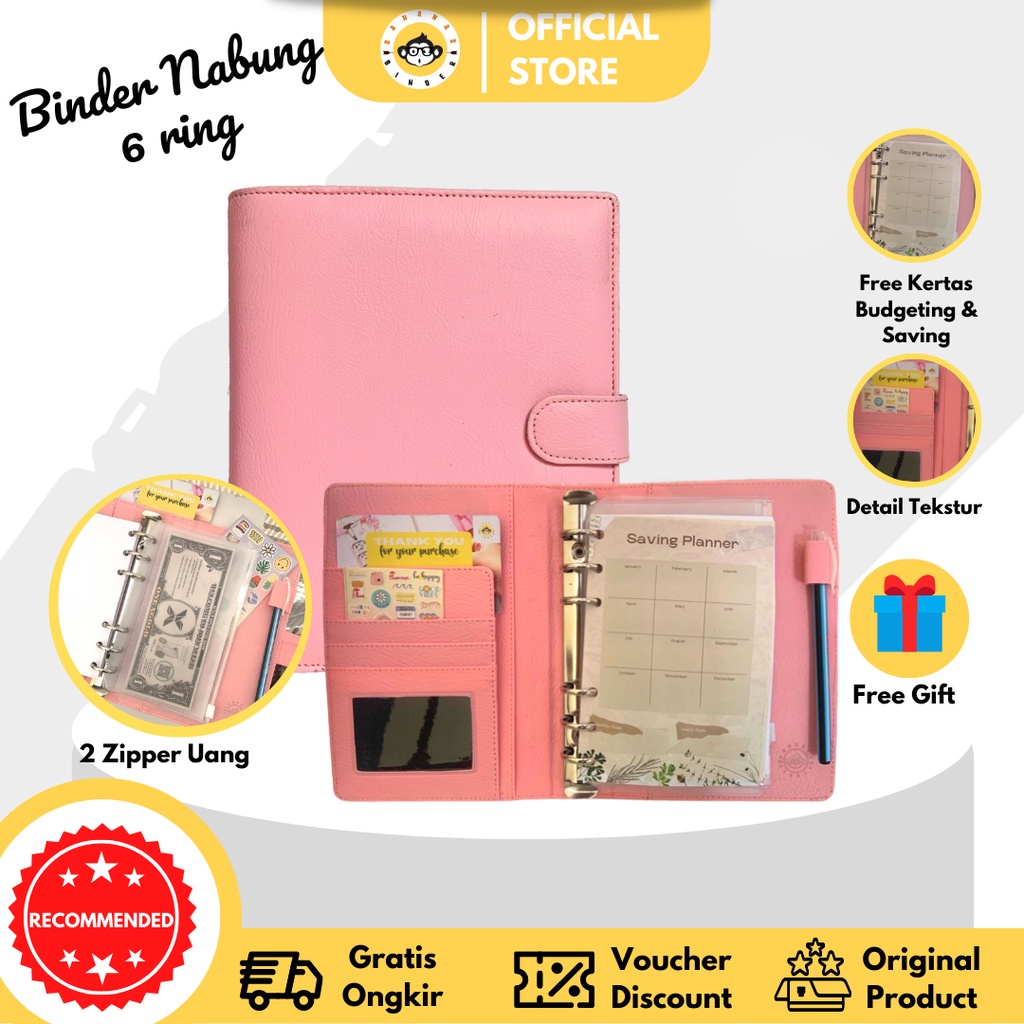 Jual Binder Nabung Budgeting A6 FREE CUSTOM NAMA Paket Kombo Warna ...