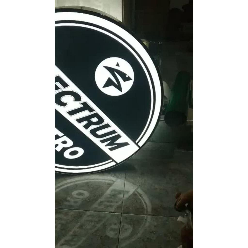 Jual Neon Box Akrilik Bulat Bundar Ukuran 30 cm dua sisi dua muka plus ...