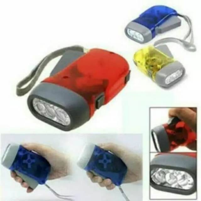 Jual Lampu senter pompa tangan manual emergency non tanpa baterai ...