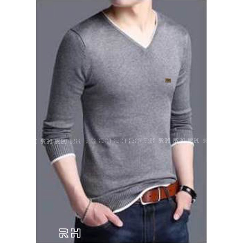 Jual SWEATER V NECK PRIA SWITER PRIA ATASAN RAJUT SWEETER V-NECK PRIA ...