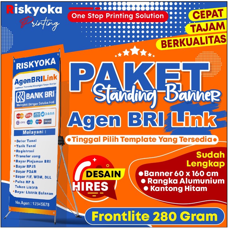 Jual Standing Y-Banner BRI Link / Spanduk BRI Link | Shopee Indonesia