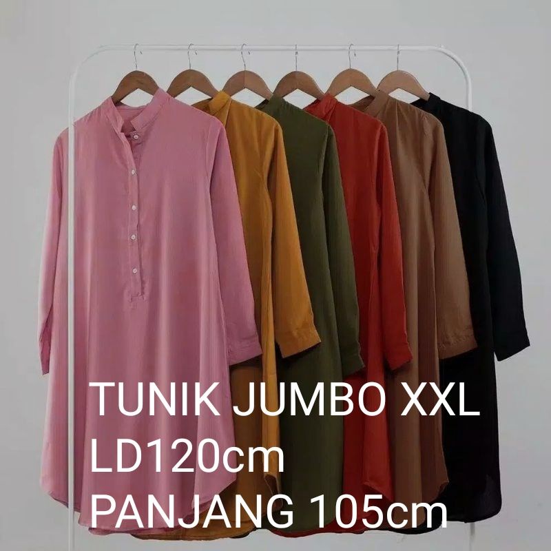 Jual TUNIK JUMBO/TUNIK MUSLIMAH/TUNIK JUMBO LD120&102/PANJANG 105/BIG SIZE/MOSCEPE IMPORT ...