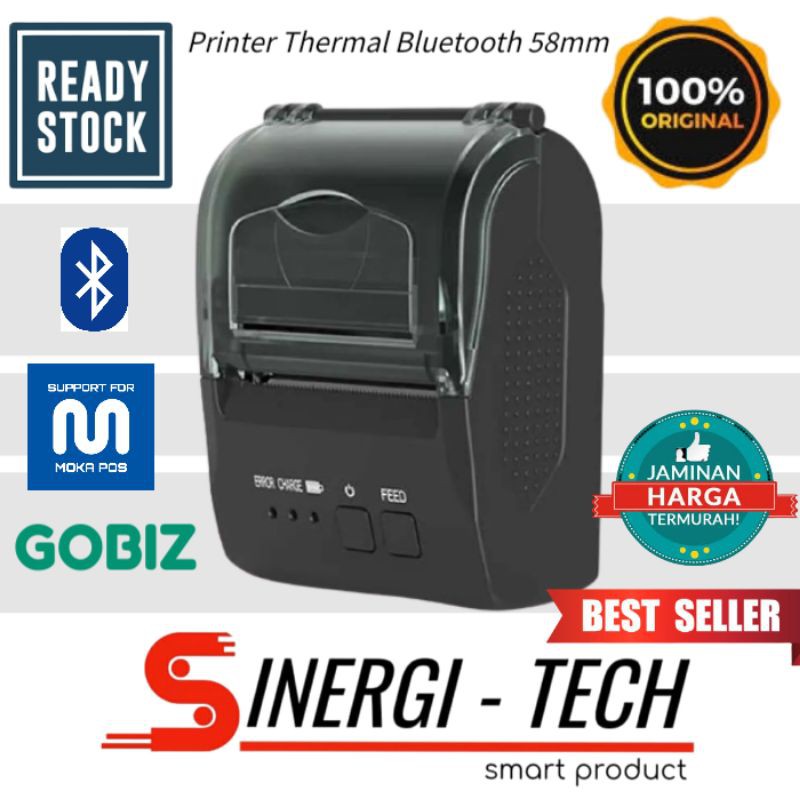 Jual PRINTER BLUETOOTH THERMAL 58mm ZJ-5809 BLACK MINI KASIR PORTABLE ANDROID IOS (MOKA - GOBIZ ...