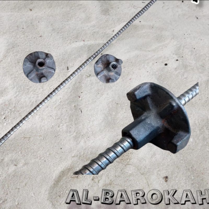 Jual tie rod bekisting 16 mm SNI set wing nut bahan Baja Hitam kolam ...