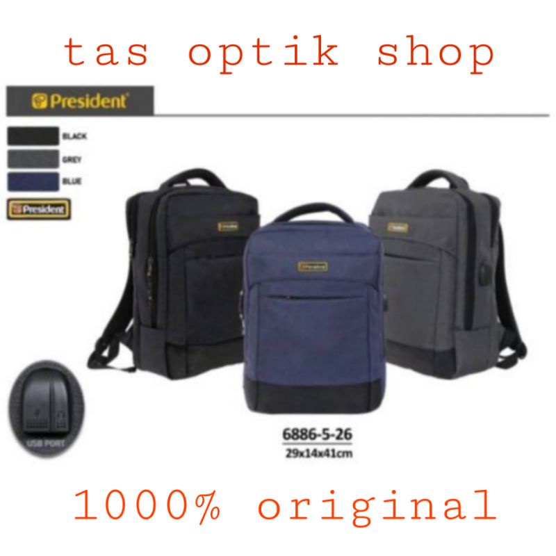 Jual tas ransel president 6886-5-26 original | Shopee Indonesia