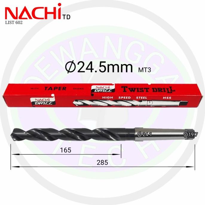 Jual nachi 24.5mm taper shank mt-3 mata bor besi 24.5 mm tirus mt3 twist dewang44 Segera Beli ...