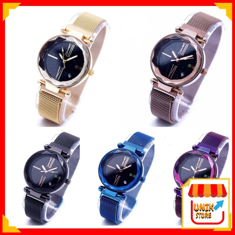 Jual UNIK - J148 Jam Tangan Wanita Magnet Tali Rantai / Arloji / Jam Analog / Jam Mewah / (NO ...