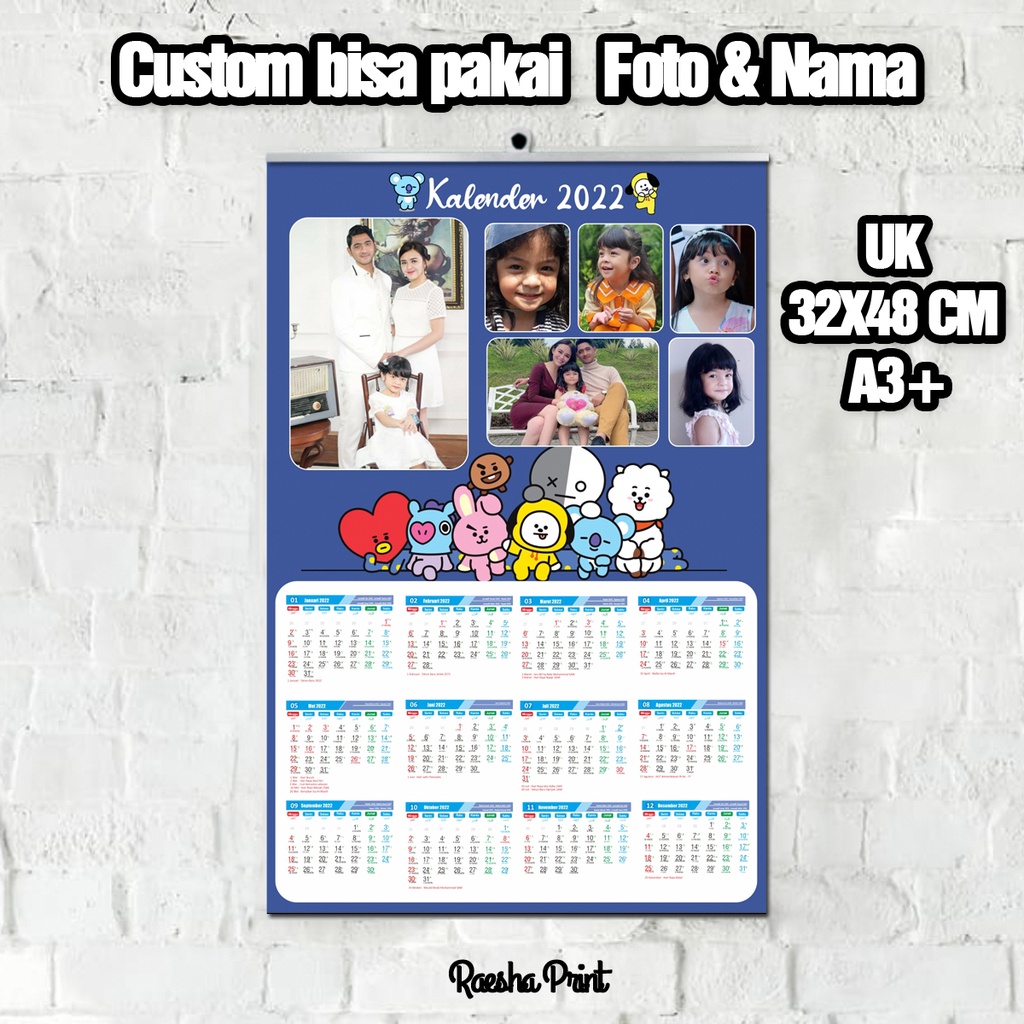 Jual kalender dingding custom bisa pakai foto dan nama | Shopee Indonesia