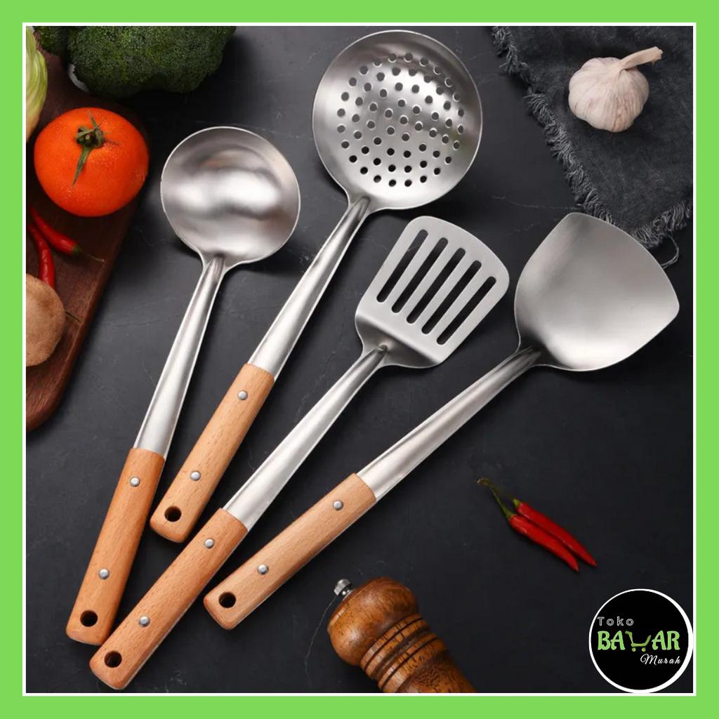 Jual Spatula Sutil Sodet Centong Irus Gagang Kayu / Sutil Centong ...