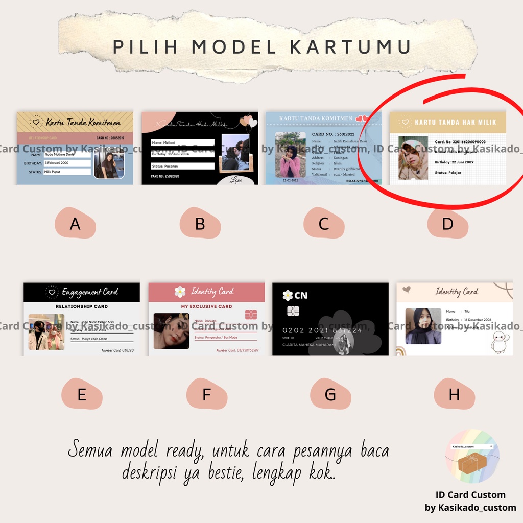Jual [1PCS] Kartu Tanda Pacaran | ID Card Custom | Kartu Nama | Kartu ...