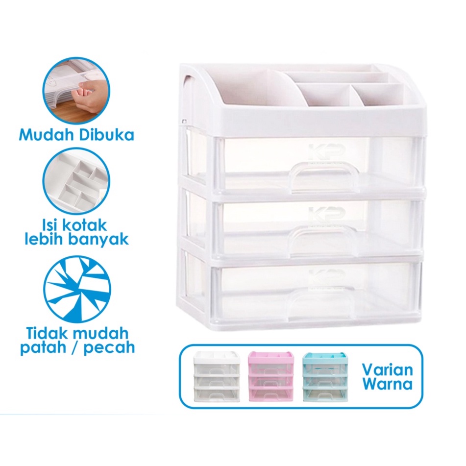 Jual Rak Kosmetik Susun 3 Serbaguna Kecil / Rak Container Susun 3 ...