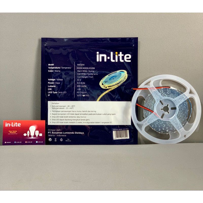 Jual FLEXI STRIP LIGHT LED INLITE 60 CHIP/M 8.5W/M IP20 DC 12V 5 METER ...
