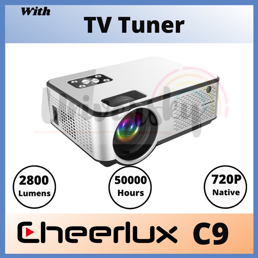 Jual CHEERLUX MINI LED PROJECTOR C9 TV TUNER 2800 LUMEN | Shopee Indonesia