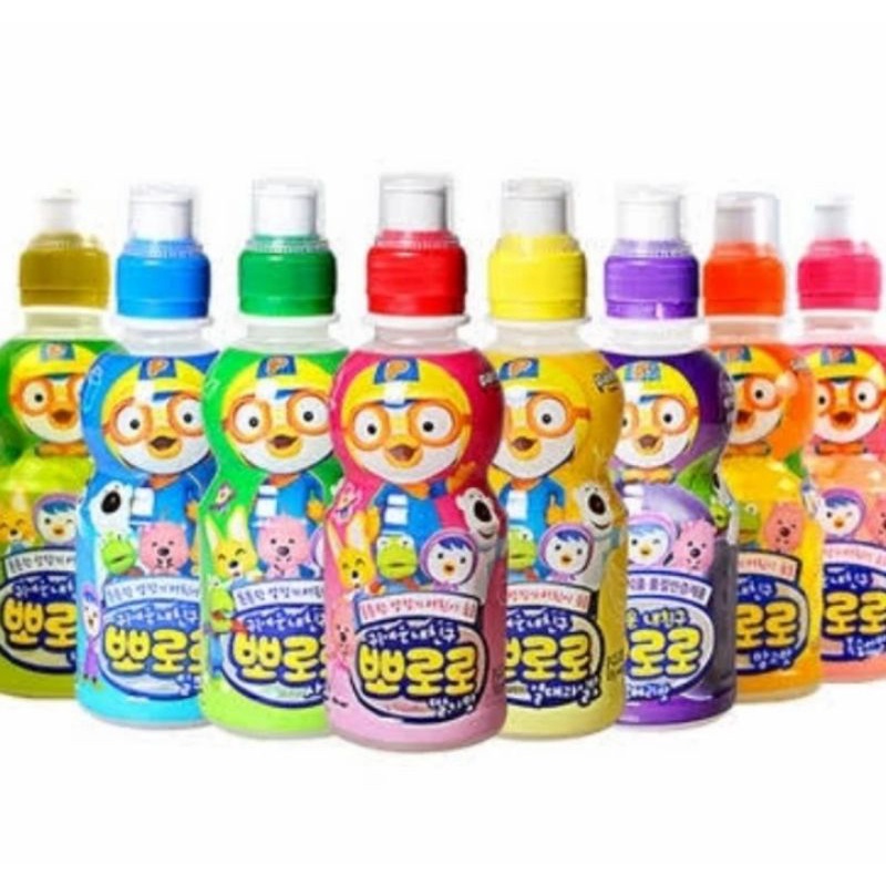 Jual pororo drink minuman strawberry/lychee/milk/blueberry/mango 235 ml ...