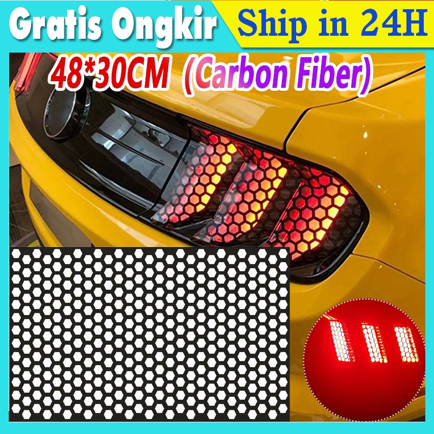Jual Carbon Stiker Lampu Belakang Mobil Stoplamp Motif Sarang Lebah ...