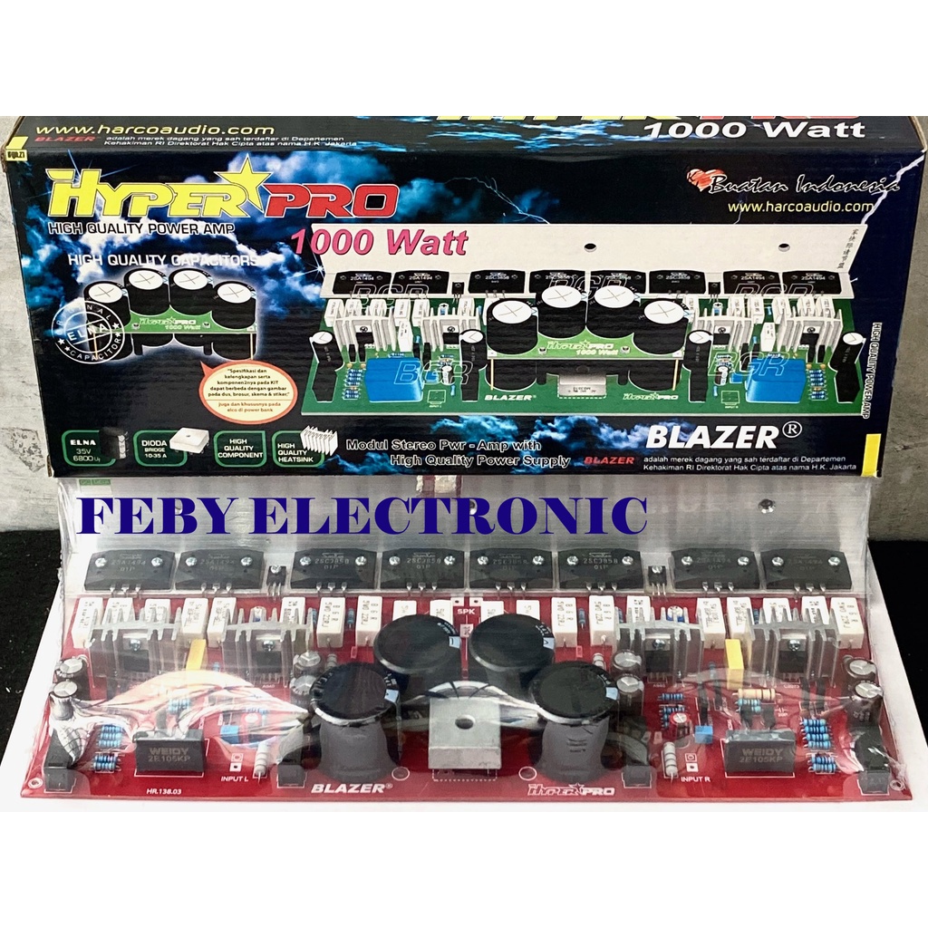 Jual KIT AMPLIFIER BLAZER HYPER PRO 1000W 2x500W STEREO AMPLI POWER ...