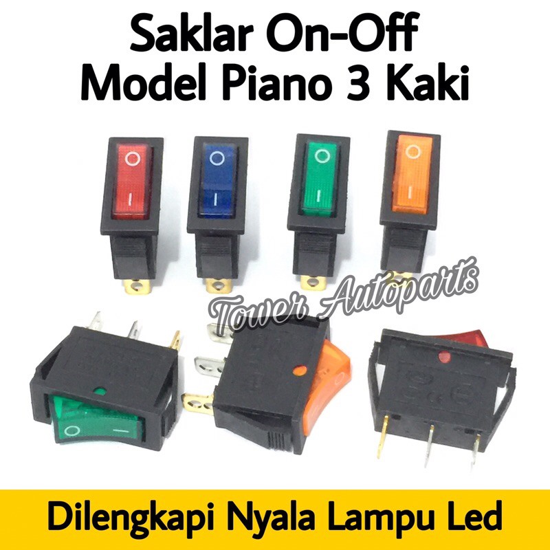 Jual Saklar On Off / Switch On Off Model Tombol Piano Dengan Nyala ...