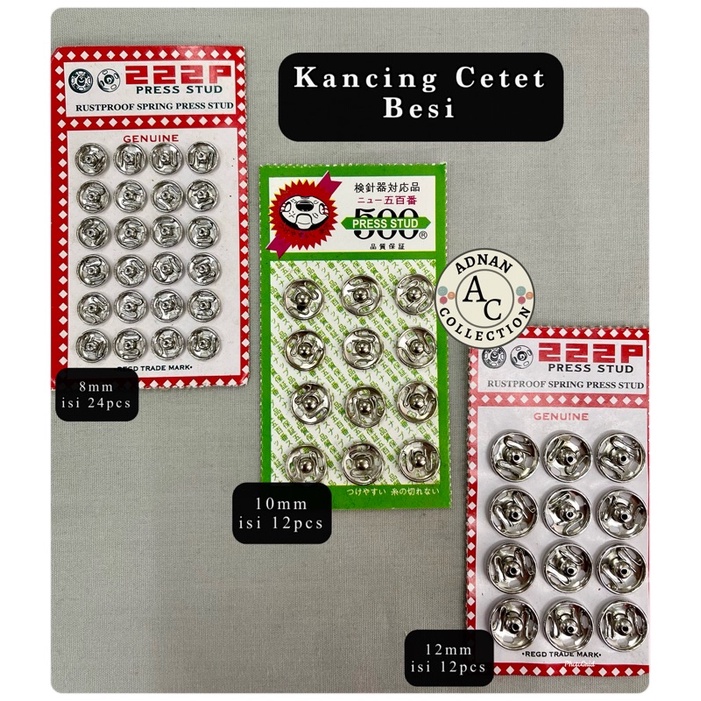 Jual KANCING CETET BESI/KANCING JEPRET BESI 8mm/10mm/12mm | Shopee ...