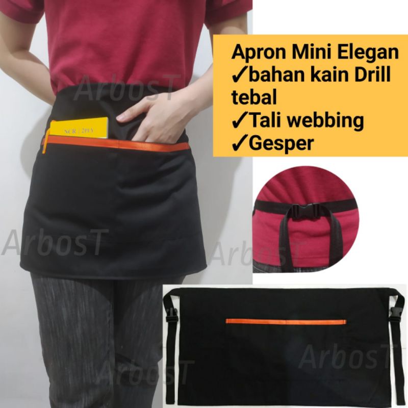 Jual Apron Mini Celemek Waitress Apron Cafe Resto Restoran Apron ...