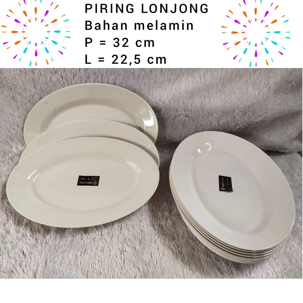 Jual PIRING LONJONG HIJAU DAN PUTIH MELAMIN SATUAN | Shopee Indonesia