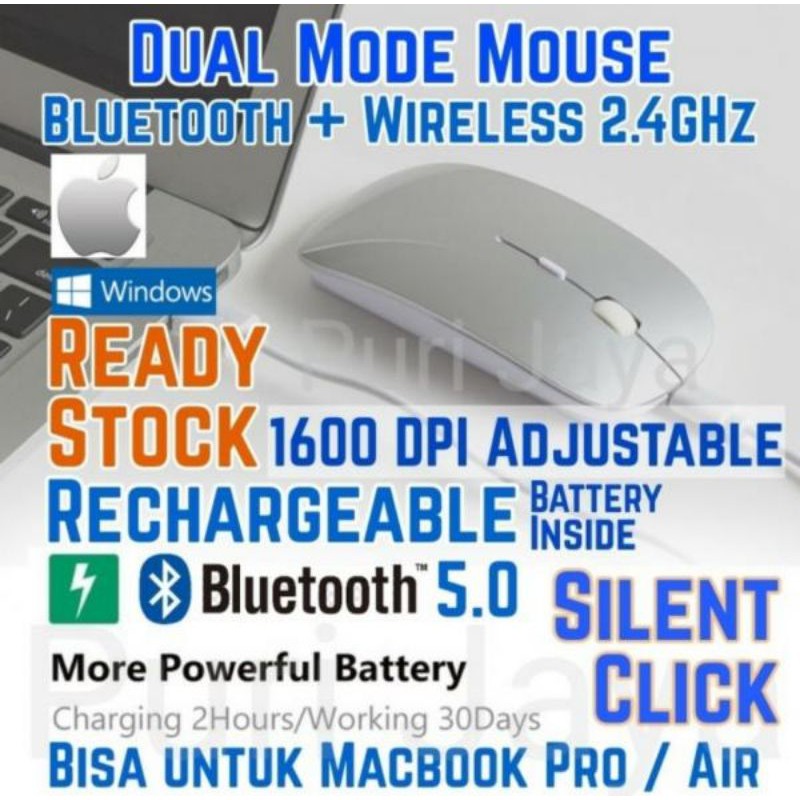 Jual Wireless Mouse Dual Mode | Shopee Indonesia