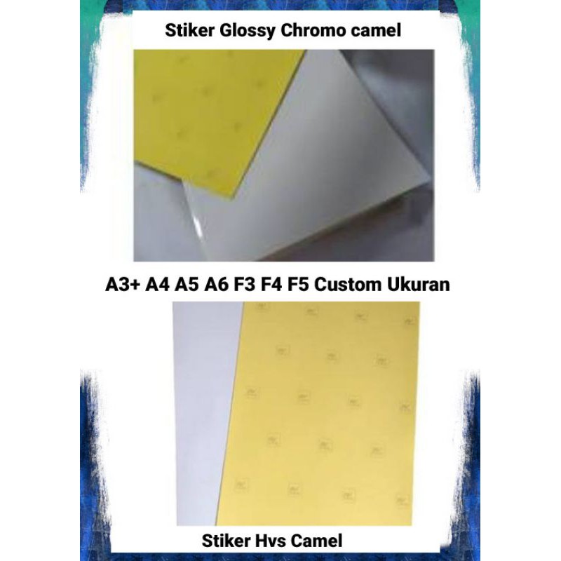 Jual Stiker HVS/Stiker Glossy Chromo Camel A3+ A4 A5 A6 F3 F4 F5 F6 ...