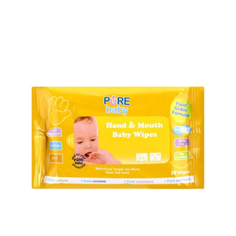 Jual PURE Baby Hand and Mouth Baby Wipes Cleansing Wipe Tissue Basah ...