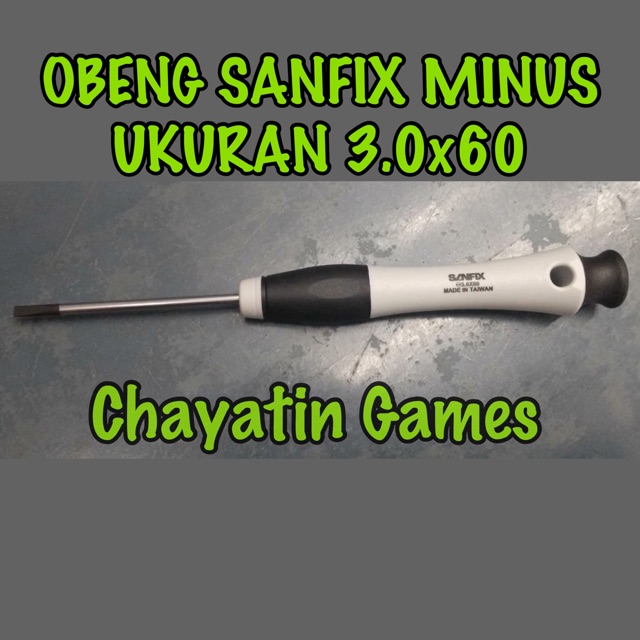 Jual OBENG SANFIX MINUS UKURAN 3.0x60 Made in TAIWAN | Shopee Indonesia