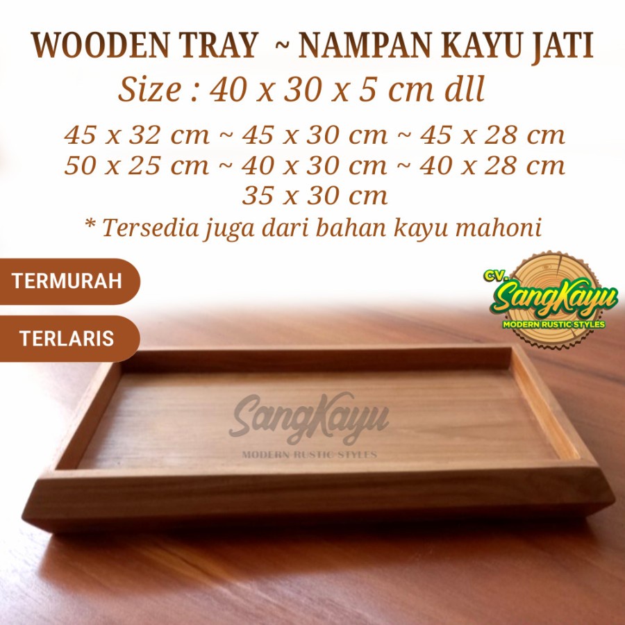 Jual SangKayu Nampan Kayu Jati Premium Quality 40x30x5 cm Teak Wooden ...