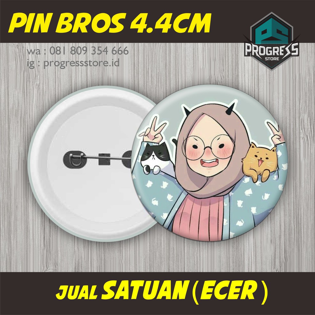 Jual Pin Bross / Pin Peniti Muslimah Hijab Islami kartun chibi lucu ...