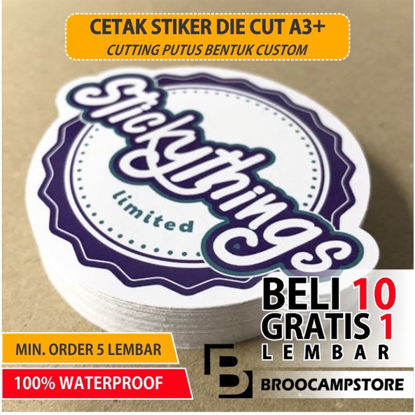 Jual Cetak Stiker Vinyl A3+ Cutting Putus Die Cut / Cetak Stiker ...