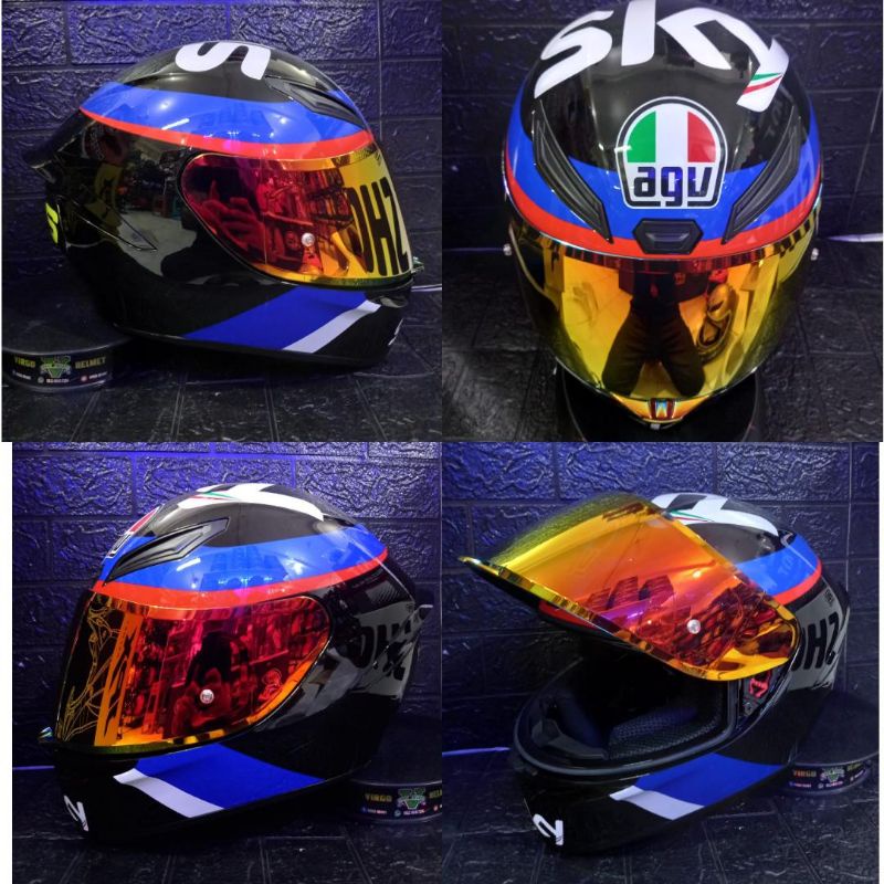 Jual HELM AGV K1 VR46 SKY RACING TEAM BLACK RED SINGEL VISOR ASIAN FIT ...