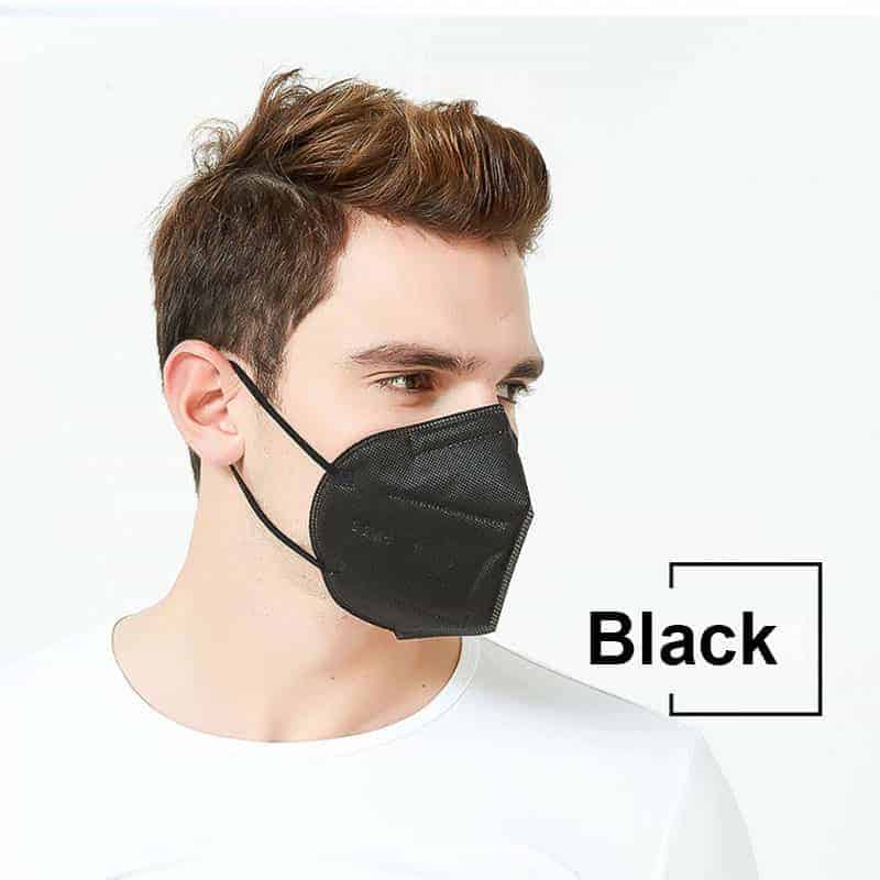 Jual Masker Kn95 Kn 95 5 Ply 5Ply Earloop Cantol Hitam Black isi 10 pcs ...