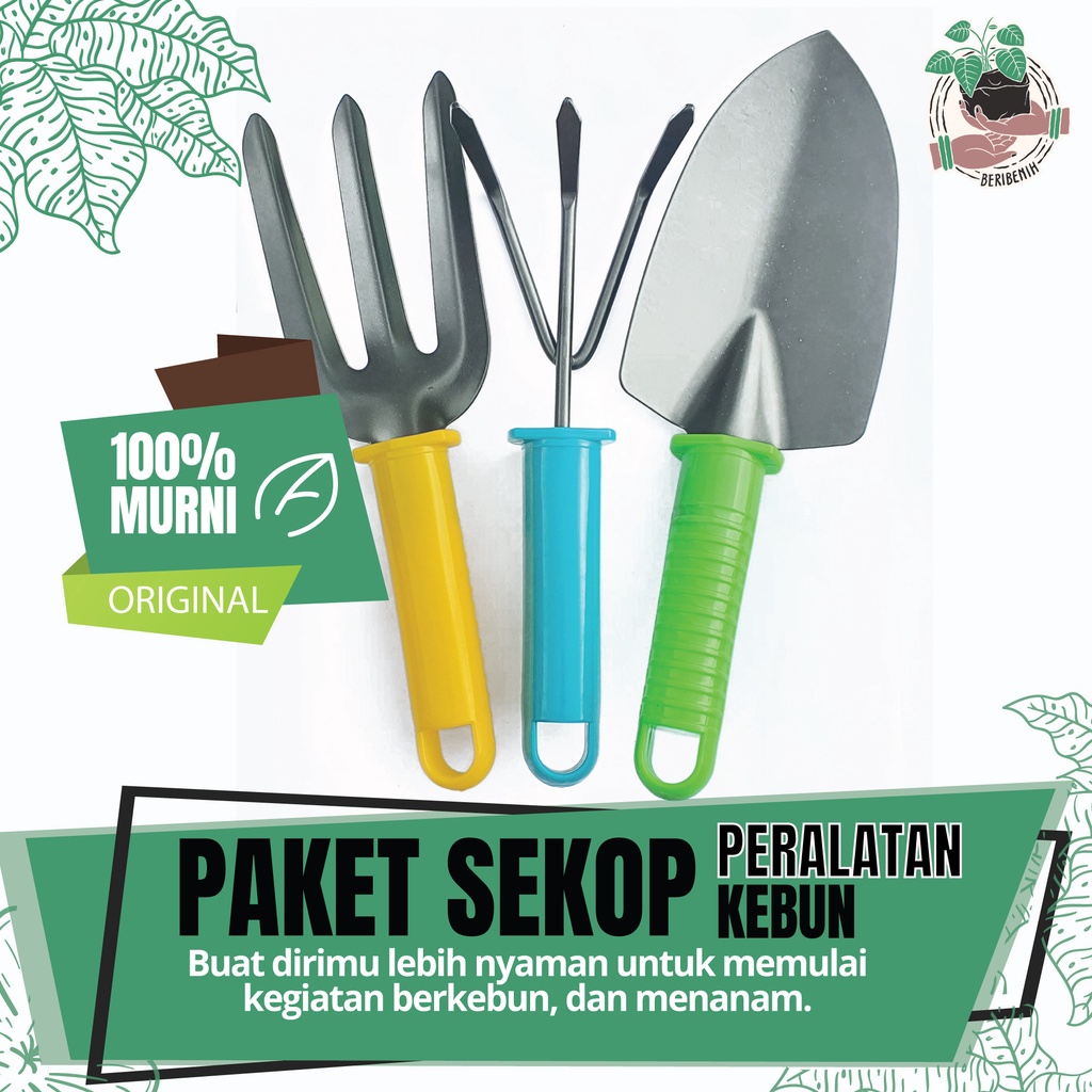 Jual Sekop Taman Mini Set Skop Garpu Garuk Gali Tanah Tanaman Kebun 3 ...