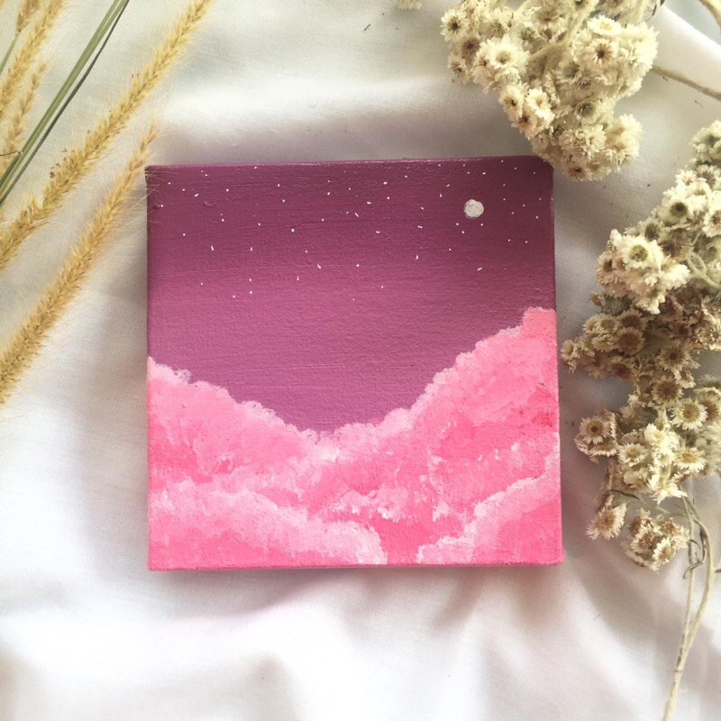 Jual Lukisan kanvas mini painting 10x10 cm | Shopee Indonesia