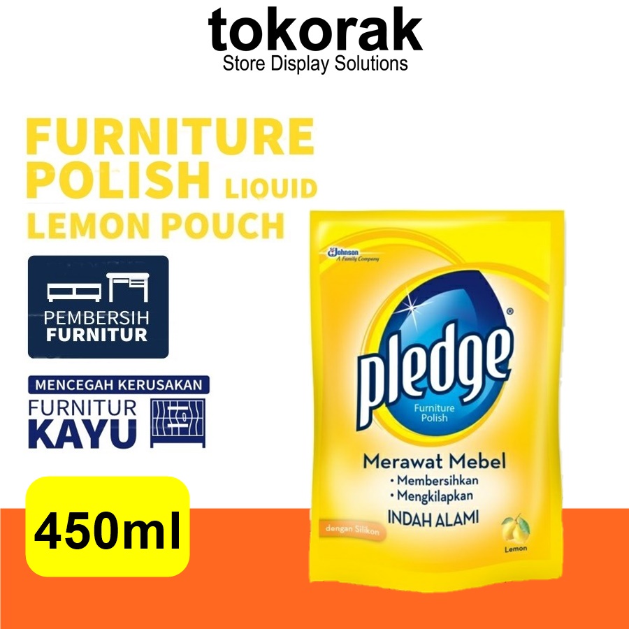 Jual PLEDGE FURNITURE POLISH LIQUID REFILL POUCH 410 ML PERAWATAN KAYU ...