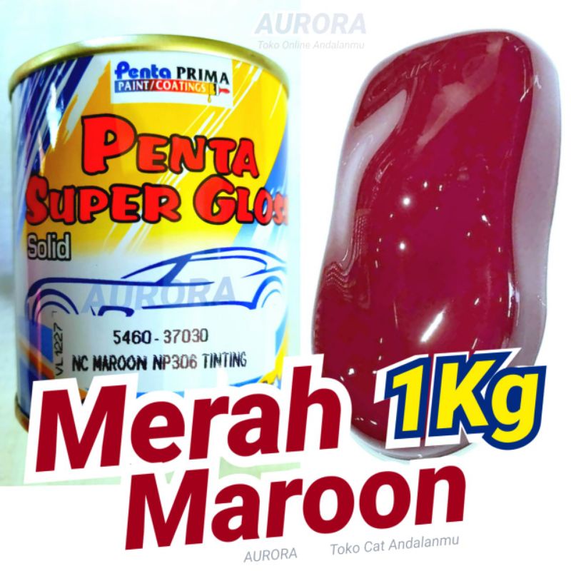 Jual Cat Merah Maroon 1Kg Penta Supergloss NC Maroon Solid NP306 ...