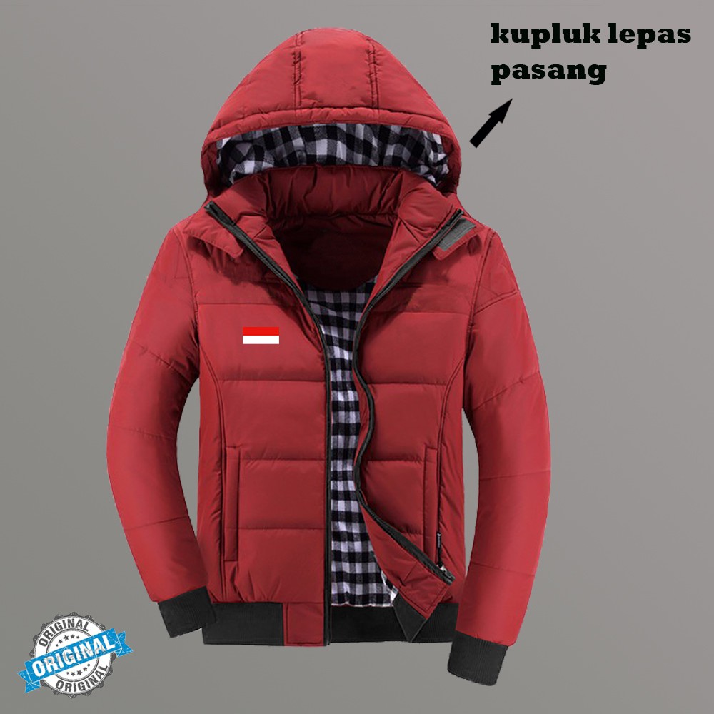 Jual Jaket Parka Pria terbaru logo MERAH PUTIH bahan bagus bisa Request ...