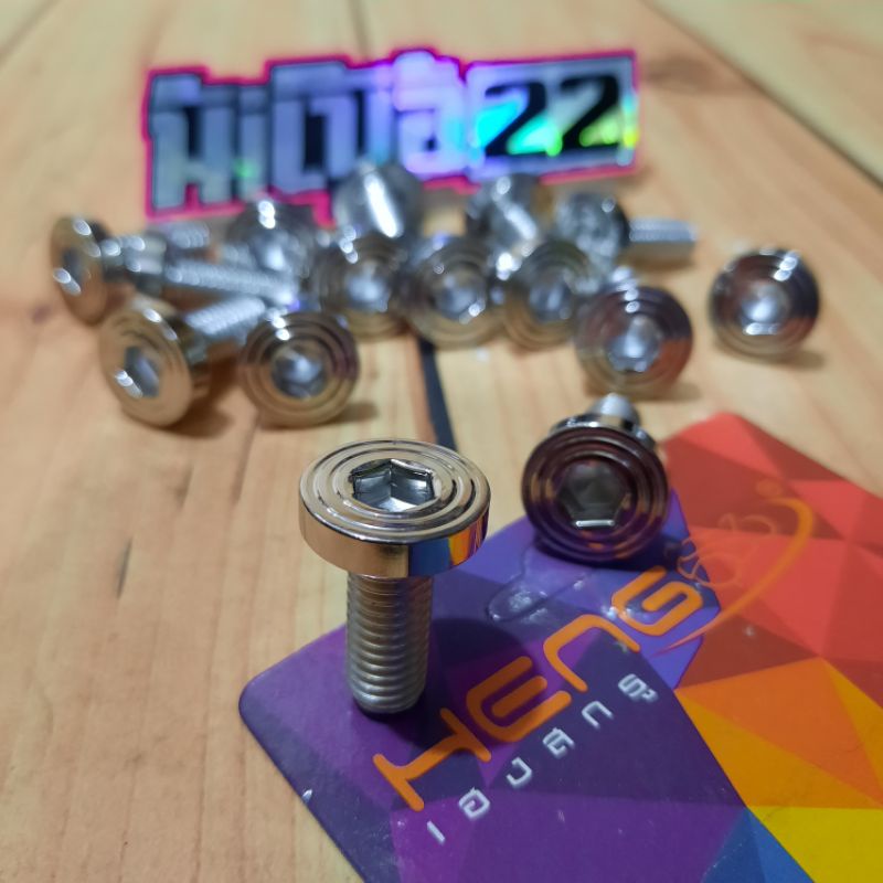 Jual baut disk probolt spiral 8X20 stainless chrome original heng Thailand HARGA SATUAN | Shopee ...